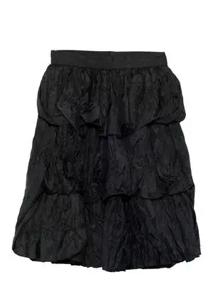 Versace 1990s Ruffled Mini Skirt - Black