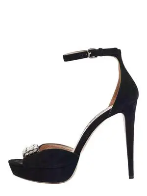 Miu Miu 130mm Leather Heeled Sandals - Black