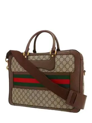 Gucci Gg-motif Briefcase - Neutrals