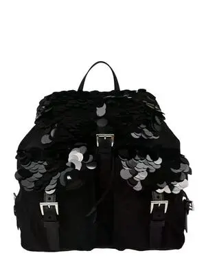 Prada 2010s Sequinned Backpack - Black
