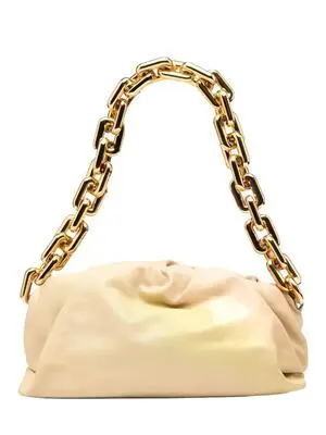 Bottega Veneta Lambskin Chain Pouch Shoulder Bag - Brown