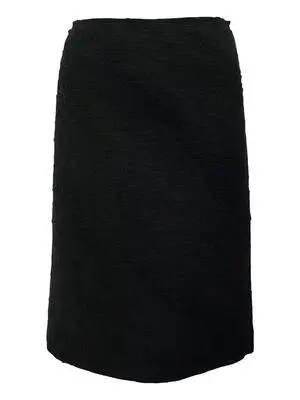Prada Tweed A-line Midi Skirt - Black