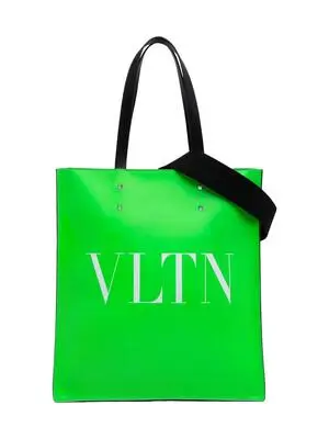 Valentino Garavani Leather Vltn Satchel - Green
