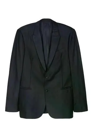 Giorgio Armani 2000s Patterned-jacquard Blazer - Blue