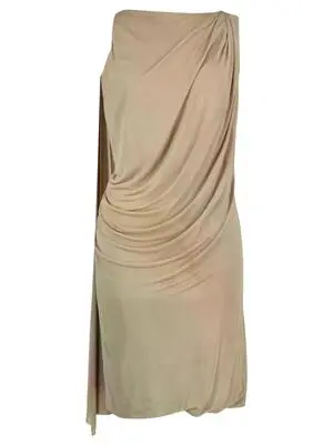 Versace Draped Round-neck Dress - Brown