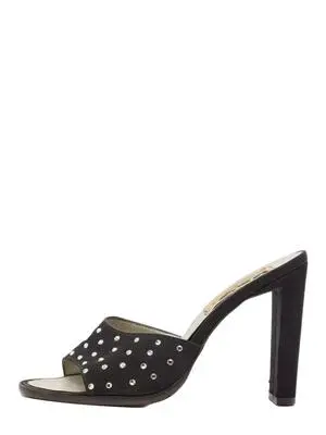 Dolce & Gabbana 100mm Rhinestone-embellished Block-heel Sandals - Black