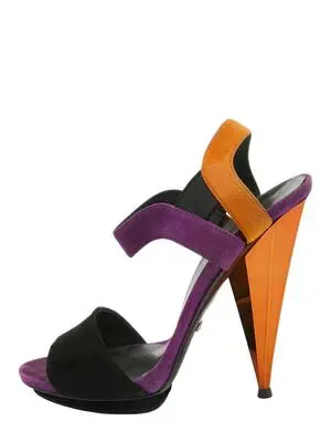 Gucci 120mm Suede Heeled Sandals - Purple