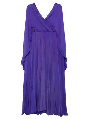 Valentino Garavani Pleated Silk-georgette Gown - Purple