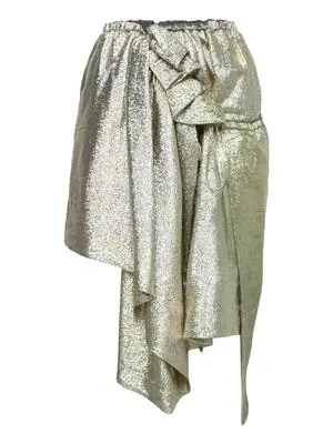 Stella McCartney Metallic Asymmetric Skirt - Gold