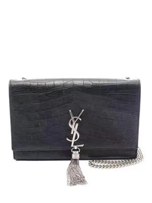 Saint Laurent Kate Medium Embossed Shoulder Bag - Black