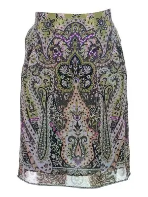 Etro Paisley-print Silk Skirt - Purple