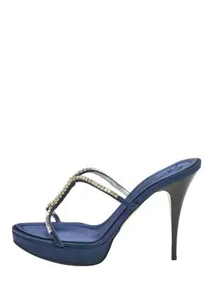 GIUSEPPE ZANOTTI VINTAGE 120mm Satin Mules - Blue