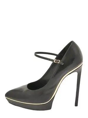 Saint Laurent Leather Platform Pumps - Black