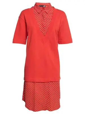 Moschino Polka Dot Short Sleeve Dress - Red