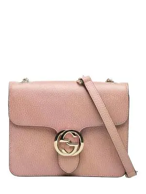 Gucci Gucci Pre-Owned Calfskin Interlocking G Crossbody Bag Pink