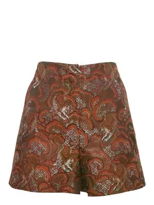 SANDRO Patterned Jacquard High-Waisted Shorts