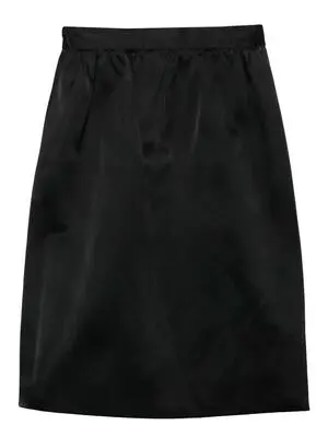 Saint Laurent 1970s Duchess-satin Midi Skirt - Black