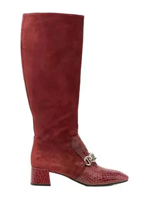 Prada Suede Boots - Red