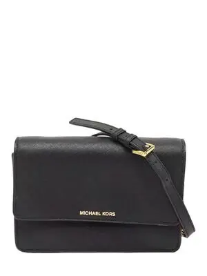 Michael Kors Leather Crossbody Bag - Black