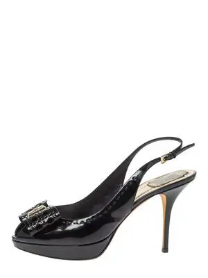 Dior Slingback Bow Pumps - Black