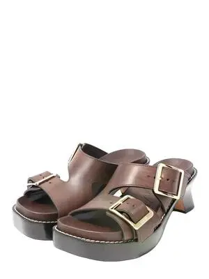 Loewe 80mm Buckle-embellished Platform Sandals - Brown