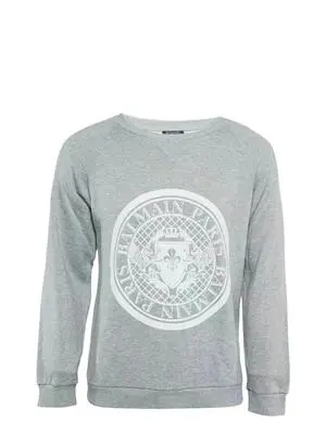 Balmain Raglan-sleeve Logo Sweatshirt - Grey