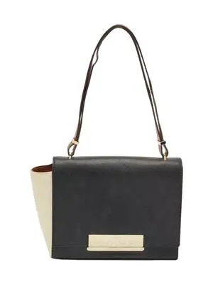 Carolina Herrera Leather Flap Bag - Black