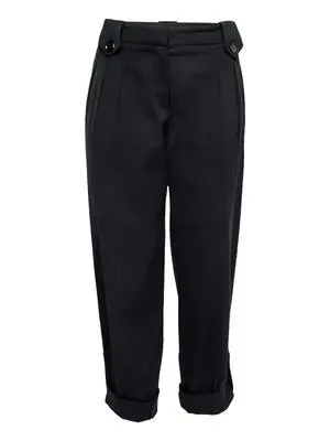 Moschino Turn-up Pleated Trousers - Black