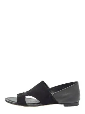 TOD'S Suede Cut-out Sandals - Black