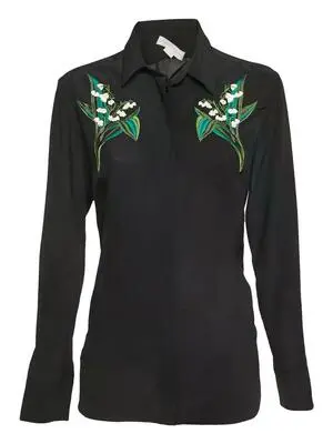 Stella McCartney Floral-embroidered Shirt - Black