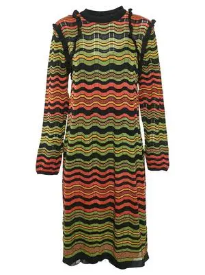 Missoni Zigzag Ruffled Shoulder Dress - Orange