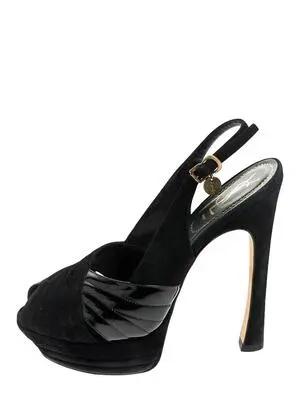 Saint Laurent 145mm Slingback Platform Sandals - Black