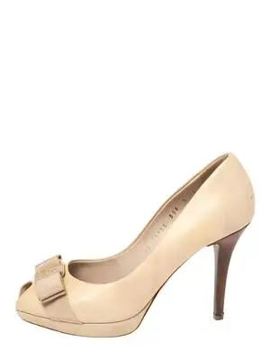 FERRAGAMO 95mm Vara Peep-toe Pumps - Neutrals