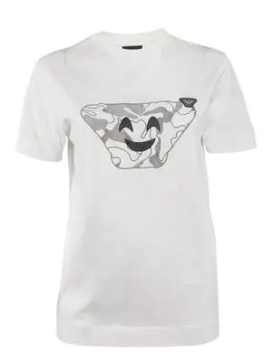 Emporio Armani 2020 Smiley Face Camouflage T-shirt - White
