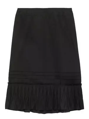 Prada 2000s Hem-pleated Skirt - Black