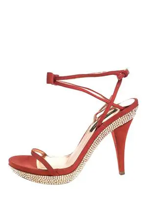 SERGIO ROSSI 110mm Rhinestone-embellished Sandals - Red