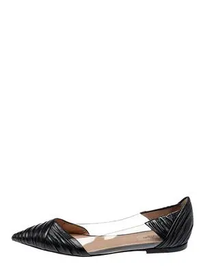 Valentino Garavani Leather Draped Flats - Black