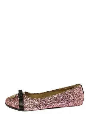 Roberto Cavalli Glitter-embellished Ballet Flats - Pink