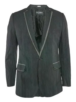 Dolce & Gabbana Striped Embellishment Blazer - Black