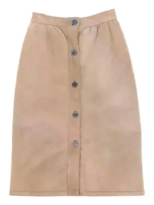 Hermès 2000s Suede Skirt - Neutrals