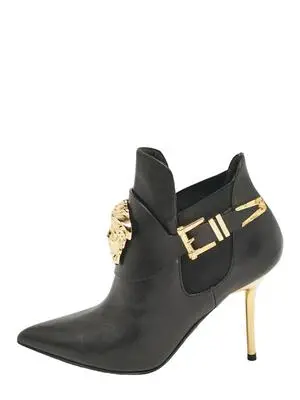 Versace Medusa Buckle Pointed-toe Stiletto Boots - Black