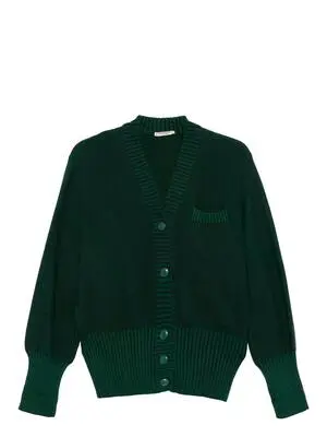 Saint Laurent 1980s Virgin Wool Cardigan - Green