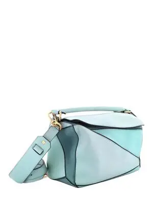 Loewe Puzzle Bag Leather Shoulder Bag - Blue