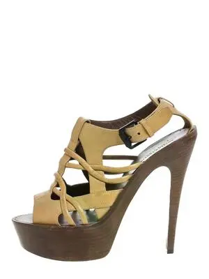 Bottega Veneta Leather Platform Sandals - Neutrals
