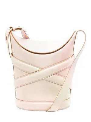Alexander McQueen The Curve Leather Bucket Shoulder Bag - Pink