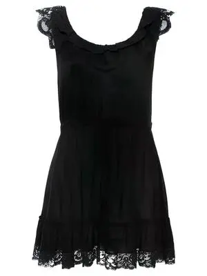 Dolce & Gabbana Lace-trim Mini Dress - Black