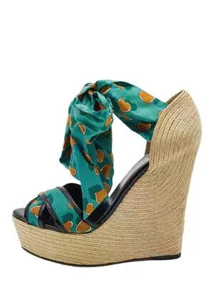 Gucci 145mm Wedge Espadrilles - Green