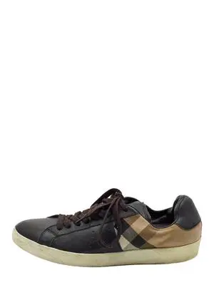 Burberry Leather Checked Sneakers - Black