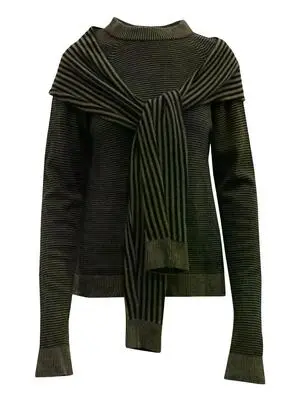 Isa Arfen Striped Tie-knot Sweater - Green