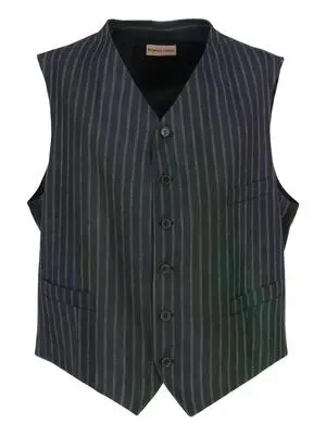 ROMEO GIGLI 1990s Striped Single-breasted Waistcoat - Blue